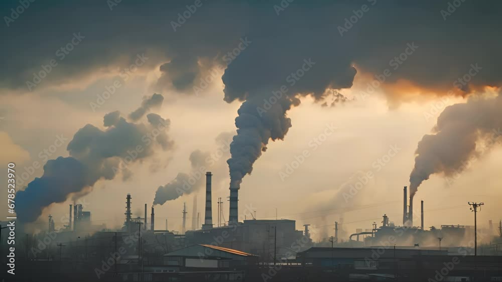 Illustration of the negative impact of manufacturing factory in big ...