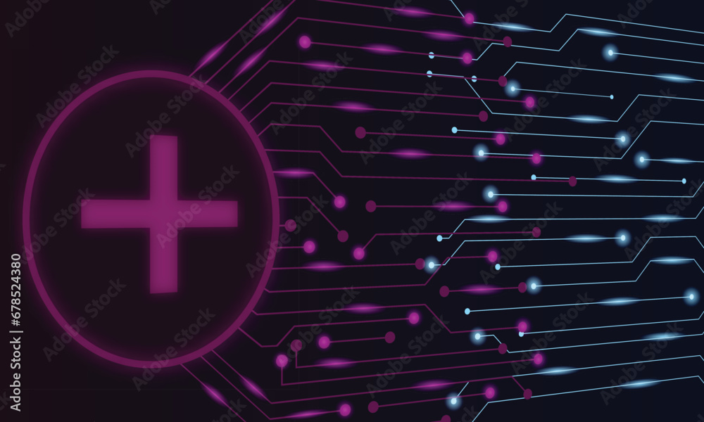 Futuristic medical techno illustration background, seamlessly blending ...