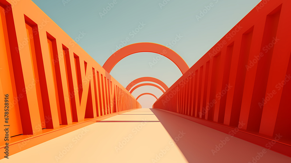 Minimalist bridge, product commercial photography background, PPT ...