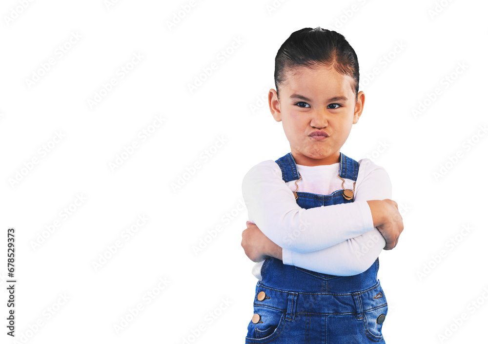 Tantrum, attitude and face of girl child isolated on png transparent ...