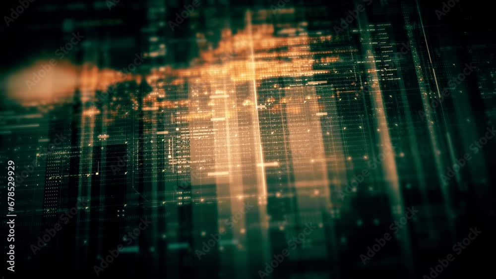 Immersive data matrix simulation UI with cutting-edge digital environment with a dynamic and ...