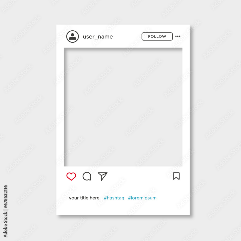 Instagram post frame template isolated background. Stock Vector | Adobe ...