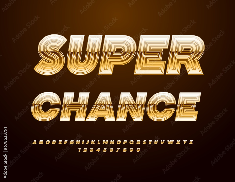 Vector premium logo Super Chance. Trendy Luxury Font. Unique Golden ...