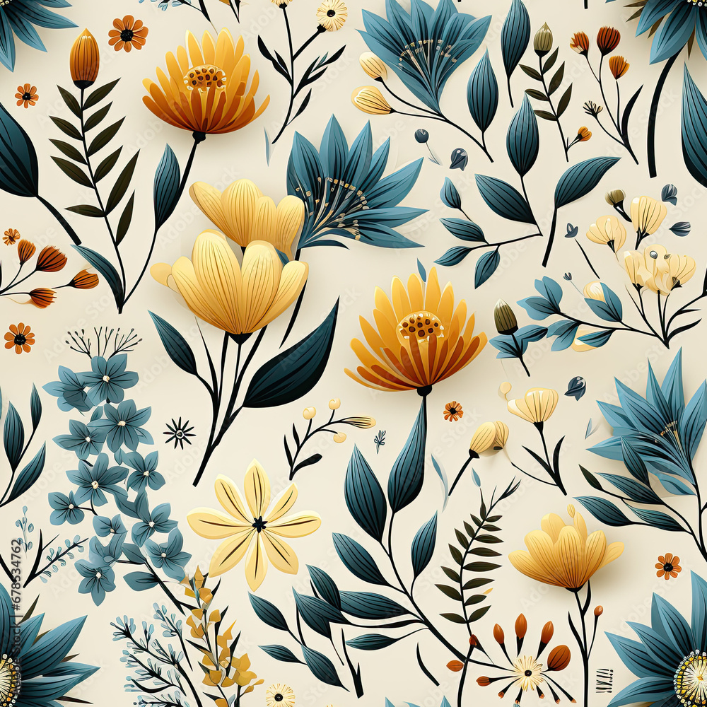 Seamless traditional Indian motif pattern Stock Illustration | Adobe Stock