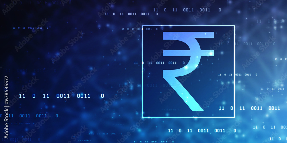 Indian Rupee symbol on financial Background, Growth of Indian stock ...