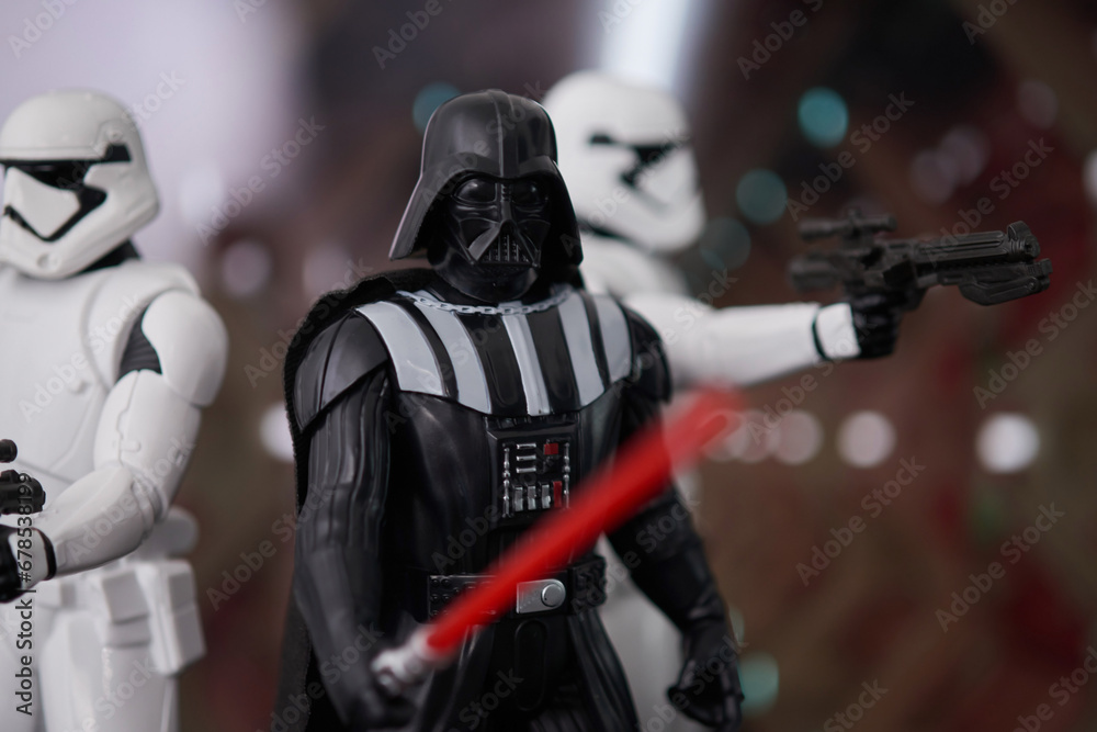 iconic Star Wars characters, Darth Vader and Stormtrooper, in a dynamic ...