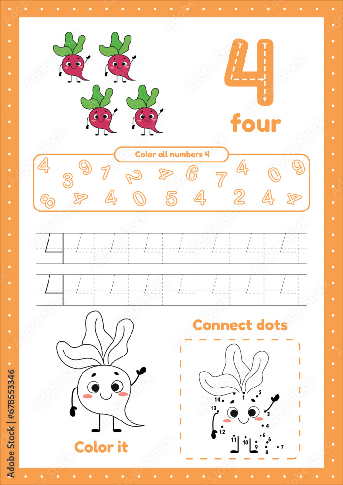 Many games on one page for preschool kids. Color page, dot to dot ...