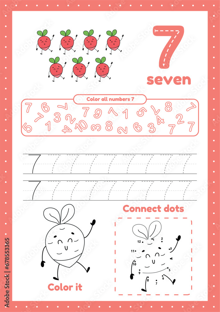 Many games on one page for preschool kids. Color page, dot to dot ...