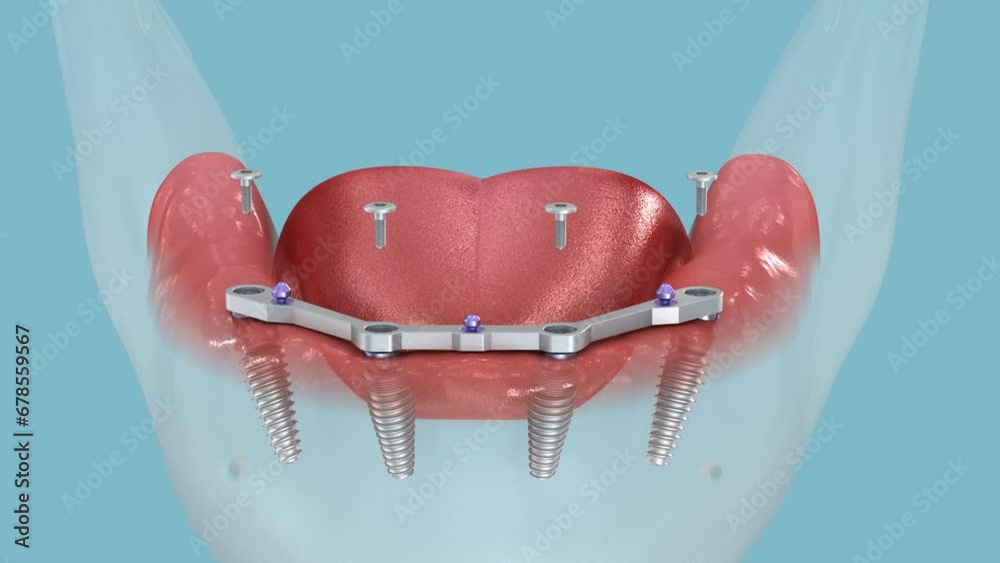 Mandibular prosthesis with gum All on 4 system supported by implants ...