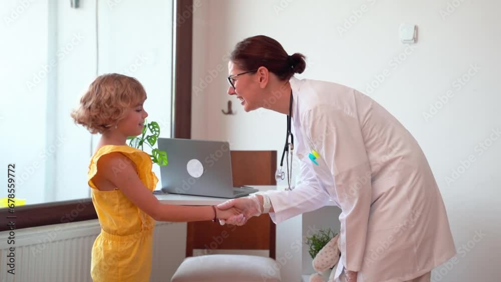 Child vaccination in pediatrician hospital medical clinic office ...