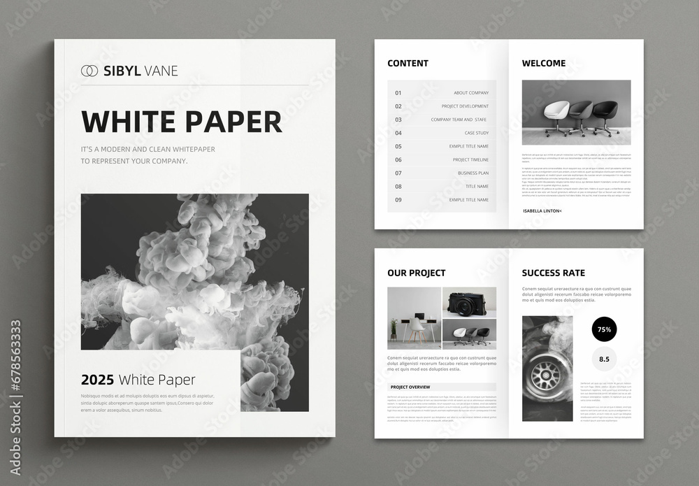 Creative White Paper Layout Stock Template | Adobe Stock