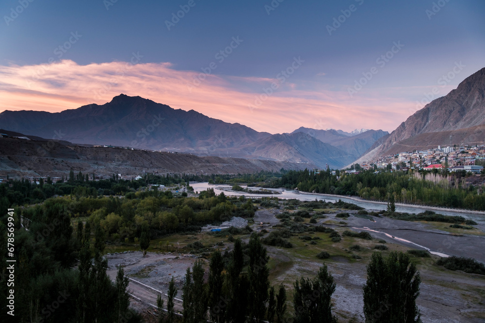 beautiful morning at Kargil. kargil is the second largest city in ...