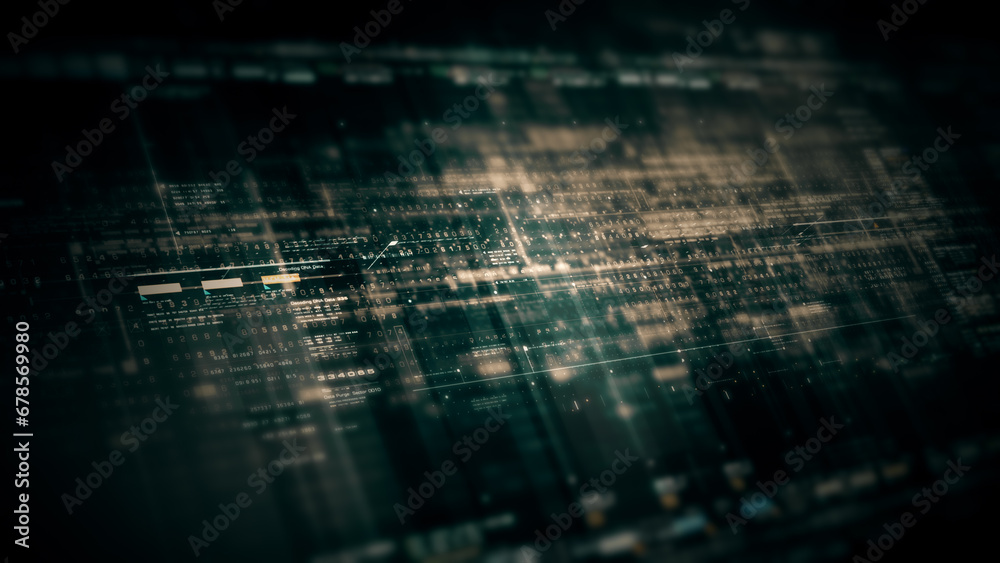 Immersive data matrix simulation UI with cutting-edge digital ...