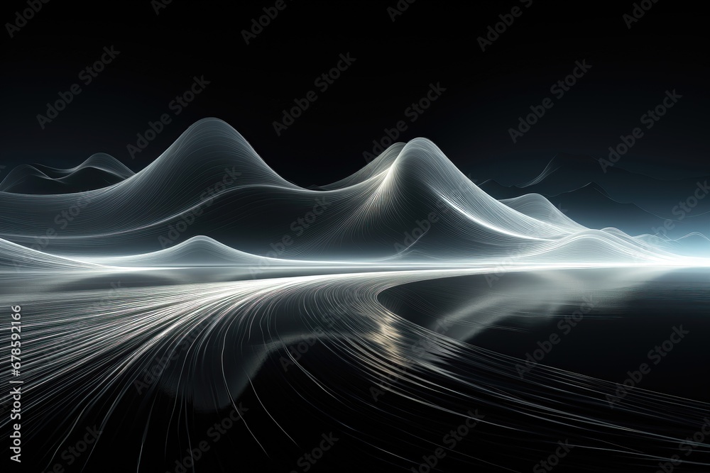 An abstract wallpaper portraying an illuminated traffic flow against a ...