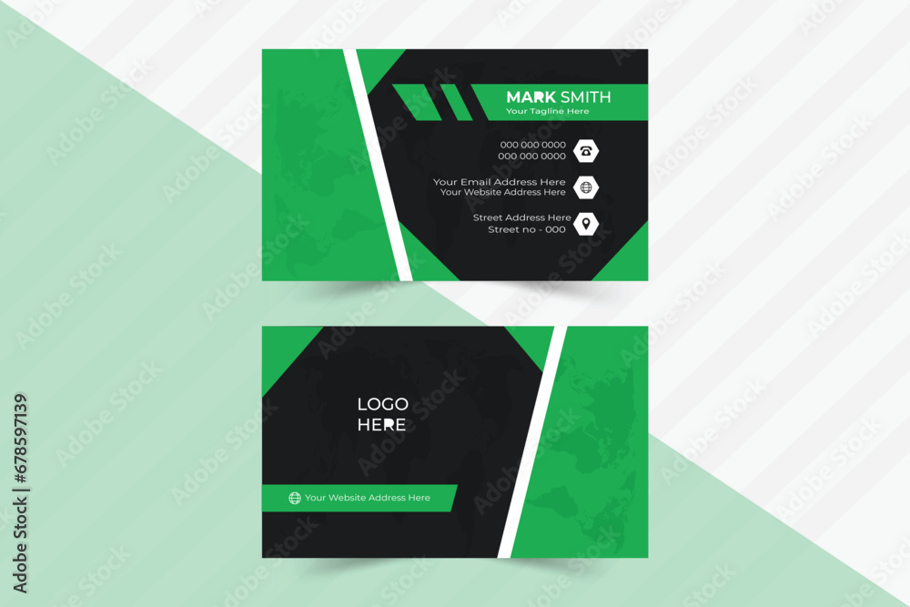 creative business card template. landscape orientation. Horizontal and ...
