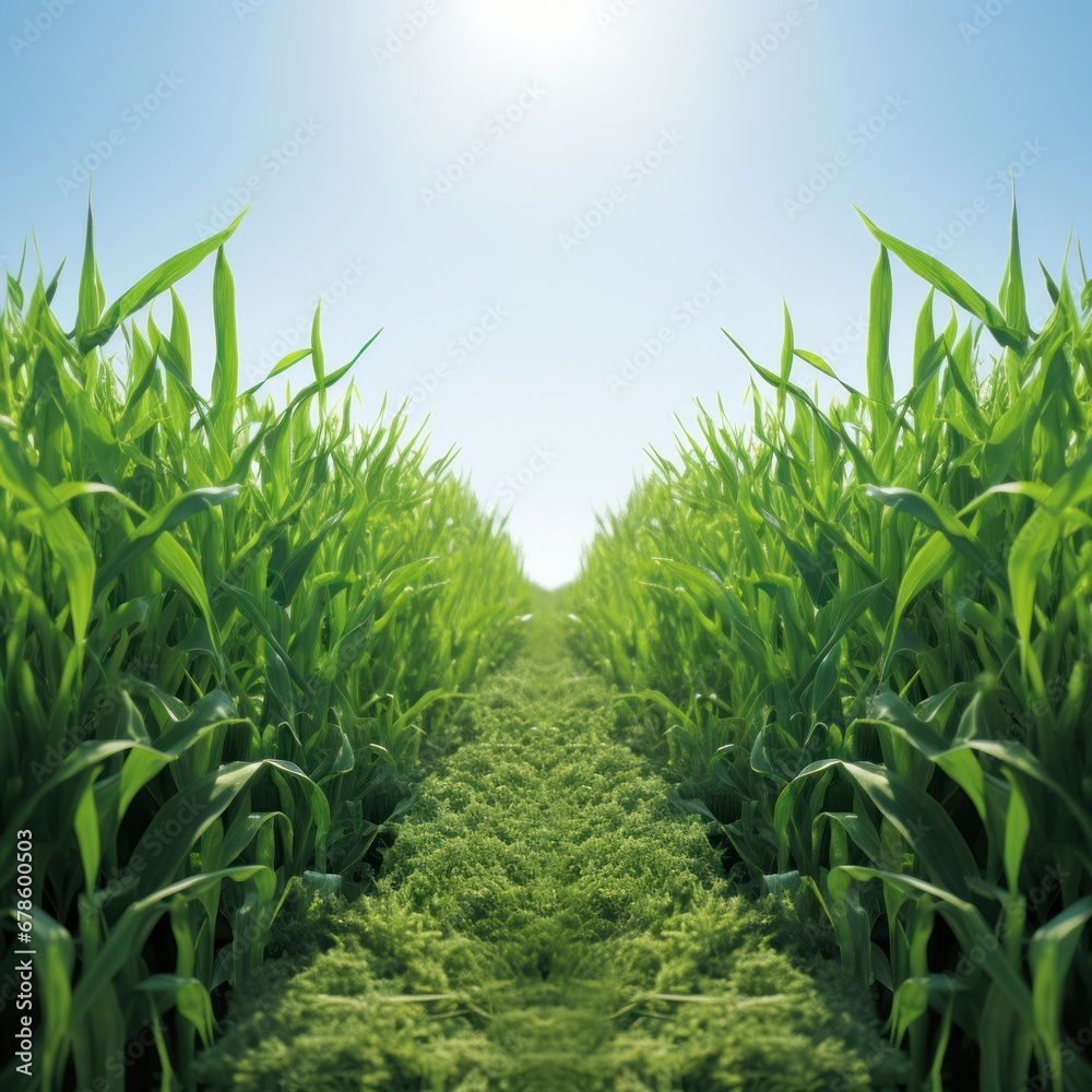 Vibrant Illustration of Cover Crops featuring Corn and Annual Ryegrass ...