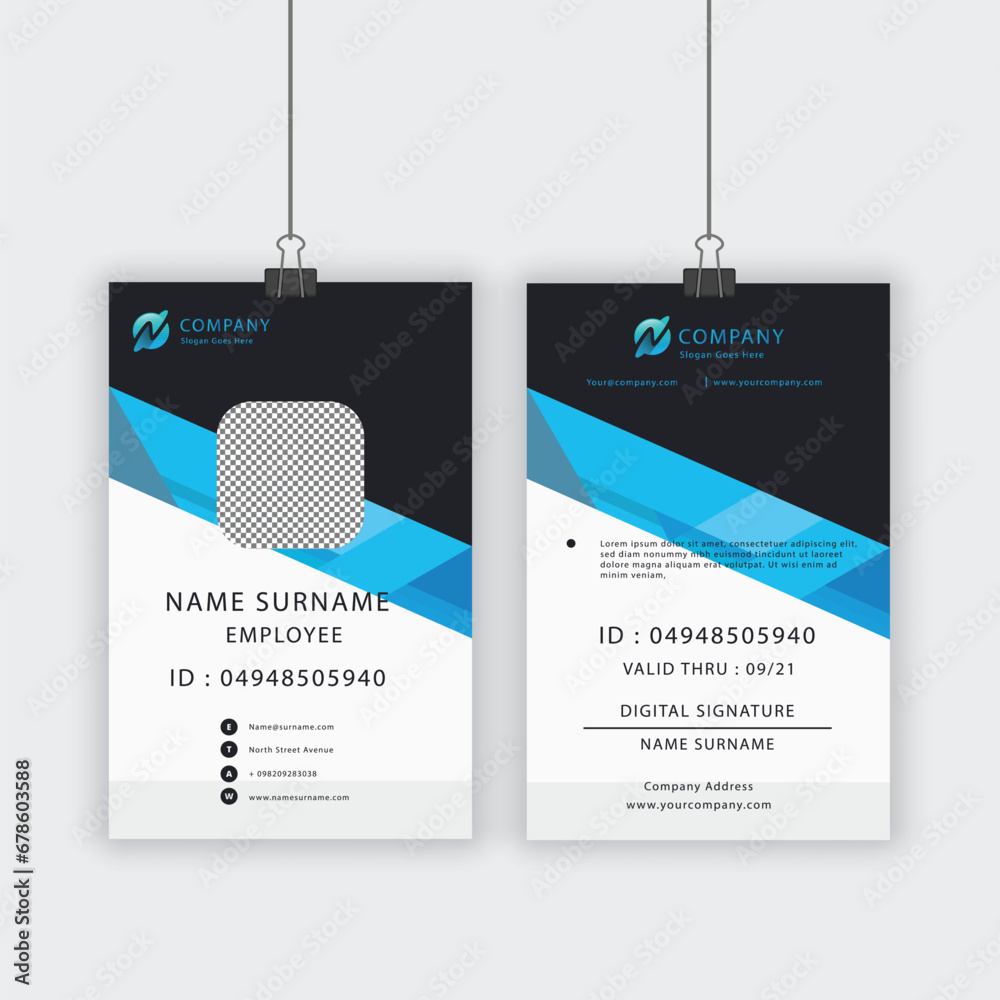 Modern and clean business id card template. professional id card design ...