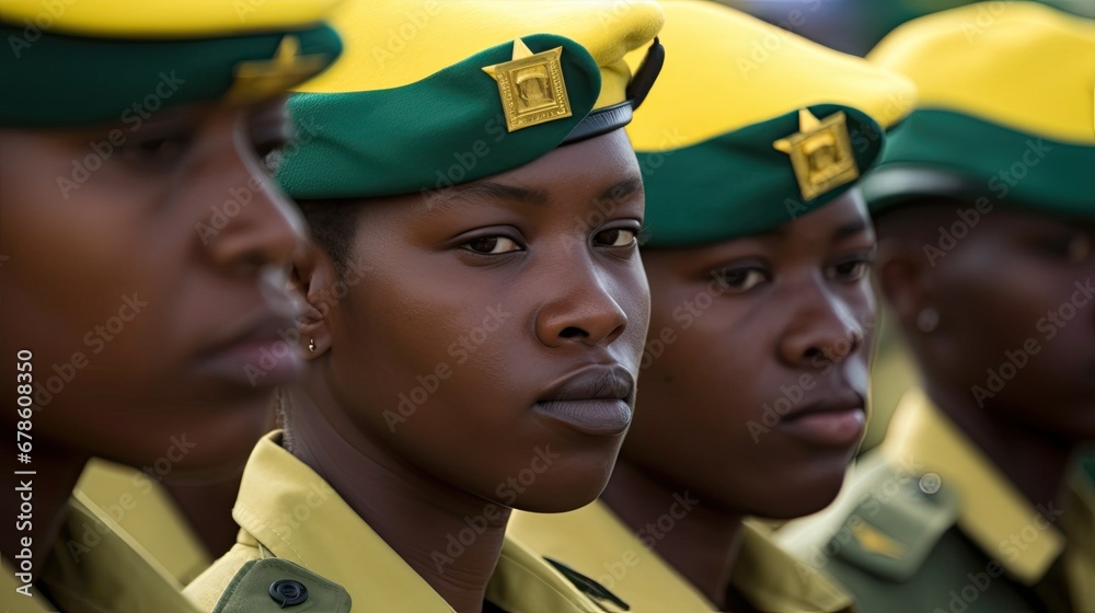 Members of The Tanzania Peoples Defence Force (TPDF) attend the parade ...