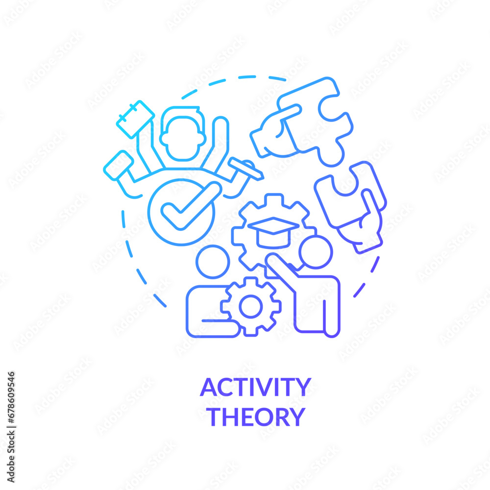 2d Gradient Activity Theory Icon Simple Vector Thin Line Illustration