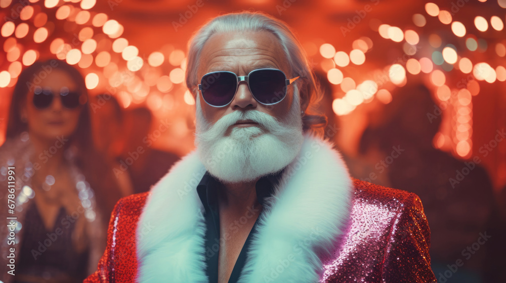 Foto de Fashion retro futuristic Santa and the gang in surrealistic 60s ...