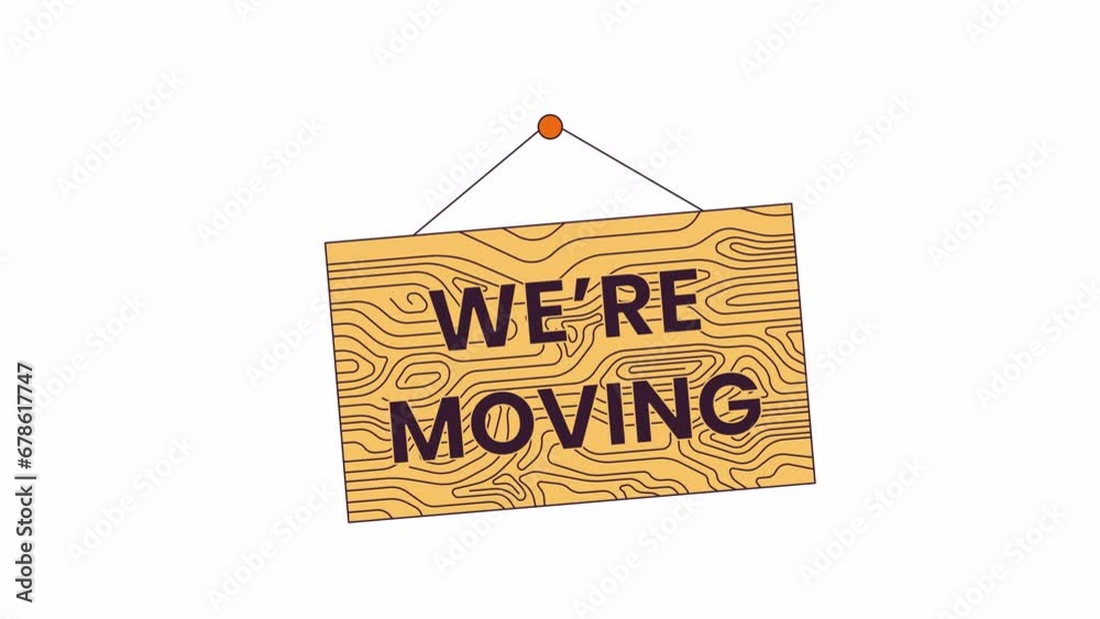 We are moving signboard swaying from side to side line cartoon ...