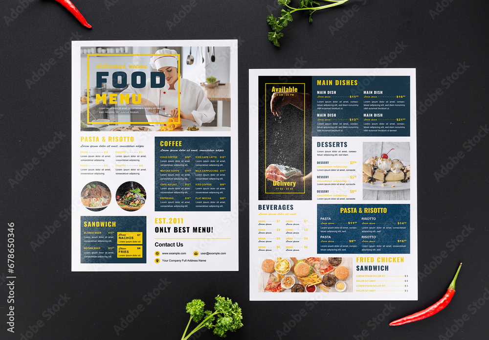 Modern Food Menu Template Stock Template | Adobe Stock