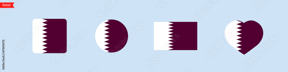 Qatar national flag. Qatar flag icons for UI design. Isolated flag ...