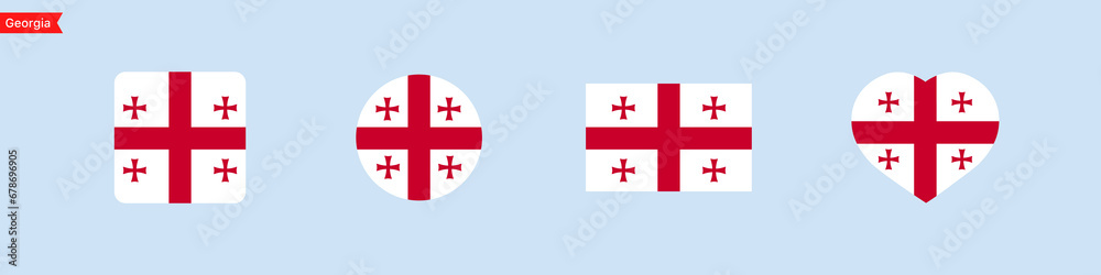 Georgia national flag. Georgia flag icons for UI design. Isolated flag ...