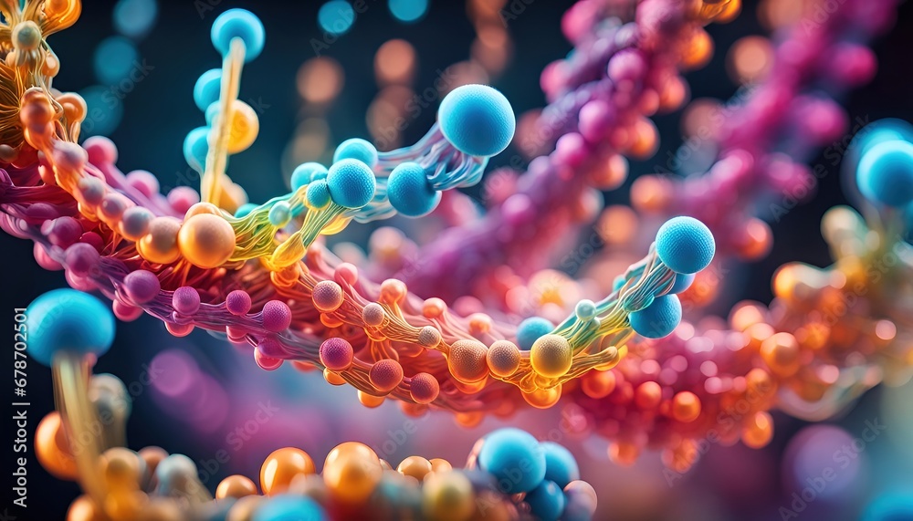 Protein structure or macromolecules consisting of a chain of amino acid ...