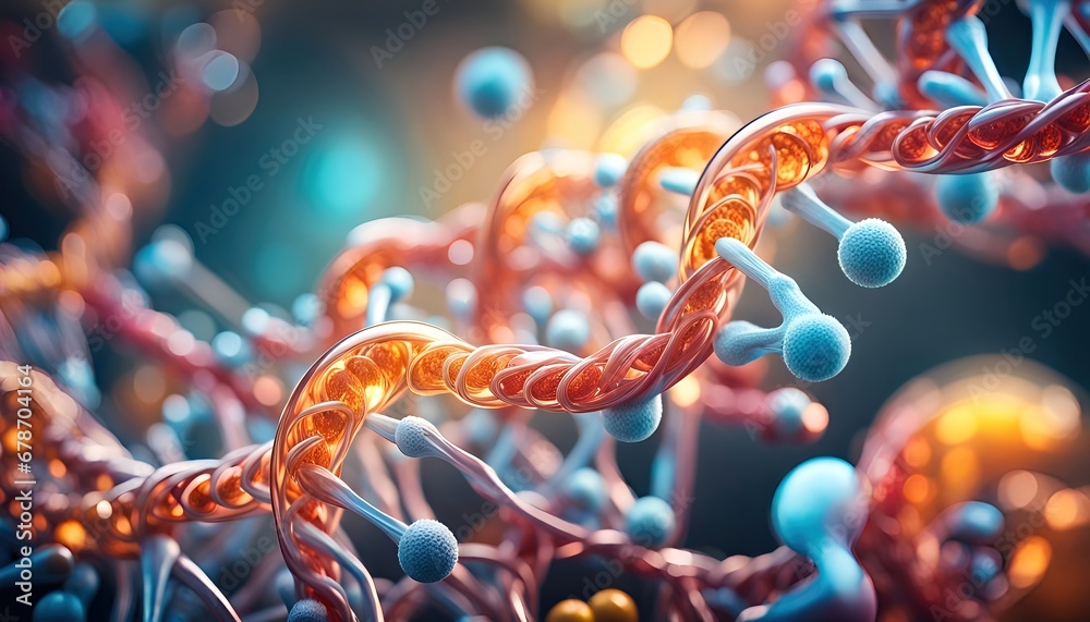 Protein structure or macromolecules consisting of a chain of amino acid ...