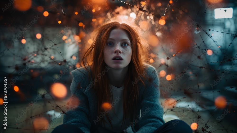 An individual experiencing an acute stress reaction, showcasing ...