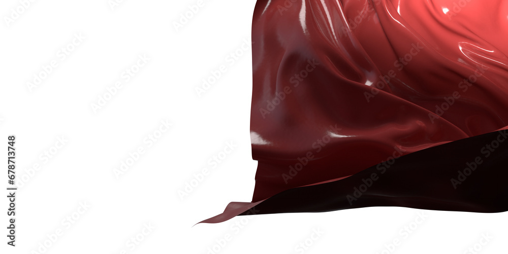 Red ribbon silk cloth fly cloth floating fabric background, 3d ...