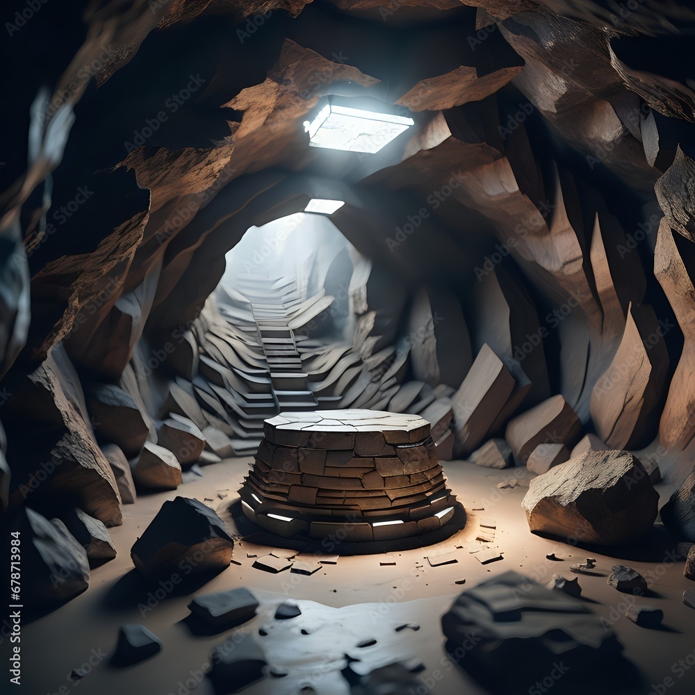 Product Podium Display Stone Platform Template cave Background for ...