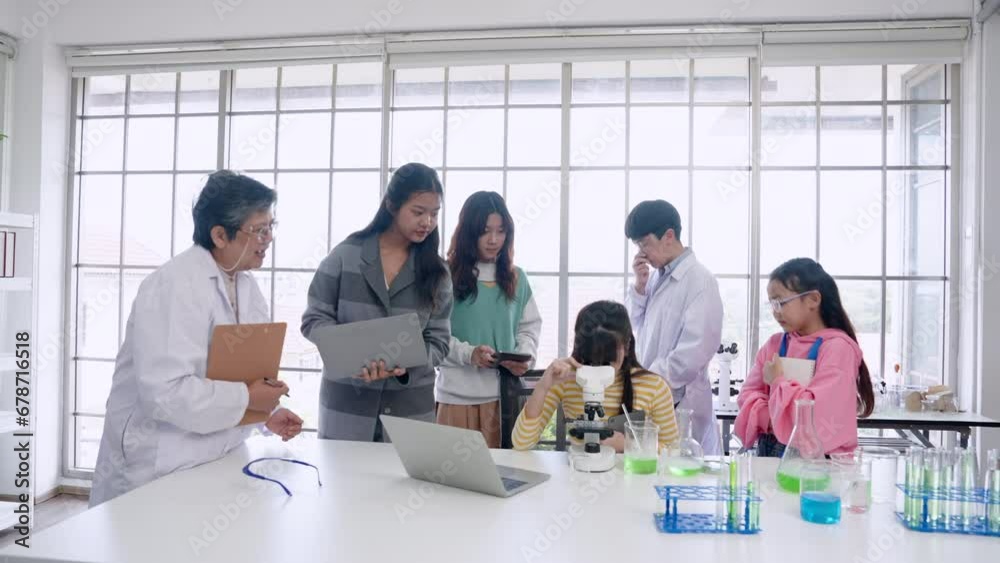 Science lab where teaching was taking place, elderly teacher was ...