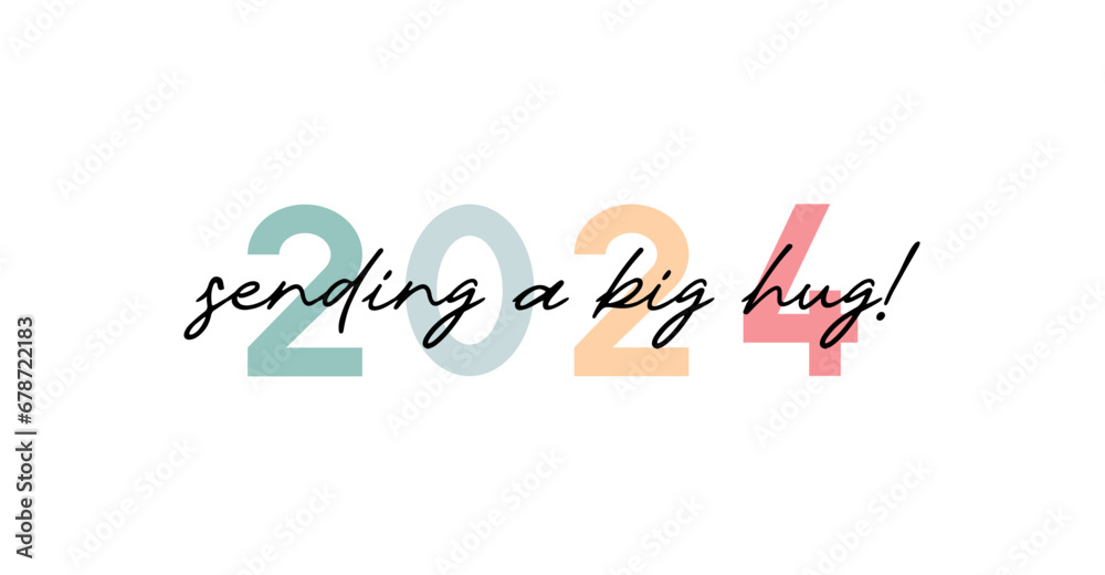 2024 number design template. Colorful 2024 with lettering Stock Vector ...