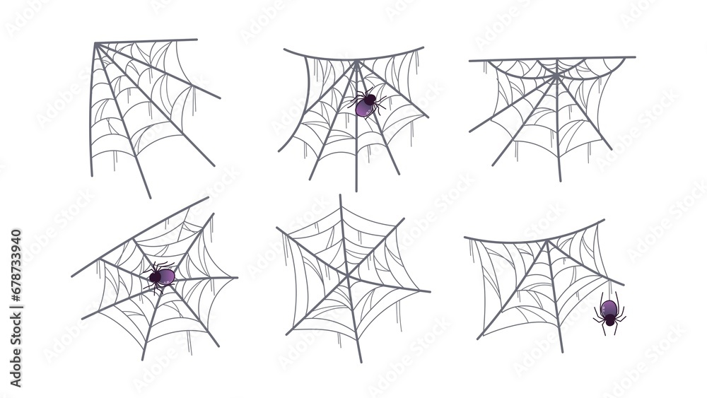 Animated Spiders Web Halloween Decoration Stock Template | Adobe Stock