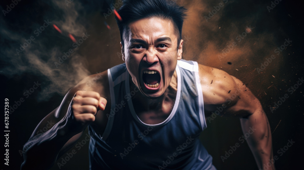 badminton player in a powerful smash generative ai Stock Illustration ...