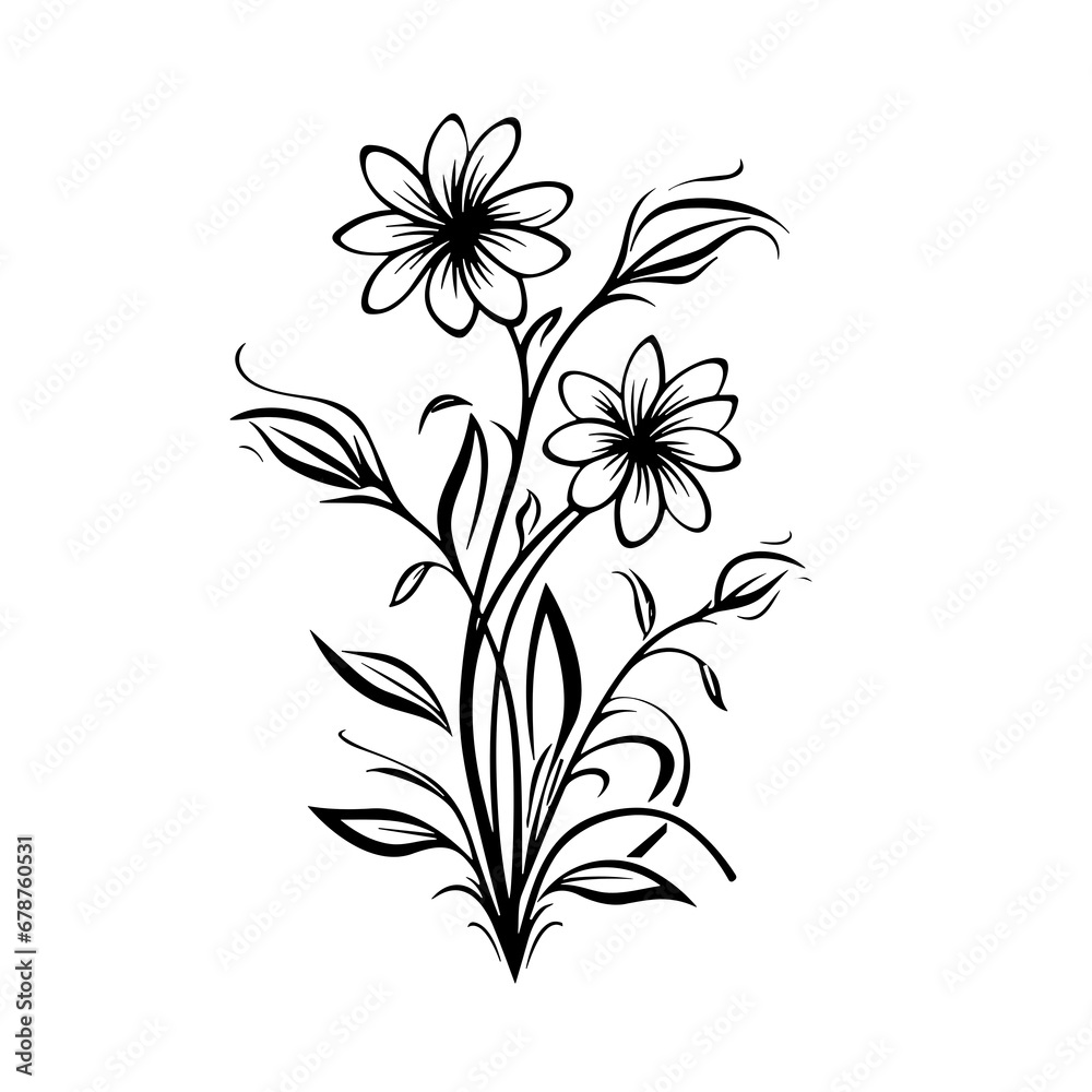 line drawing, line art png, line art prints, spring clipart, line art ...