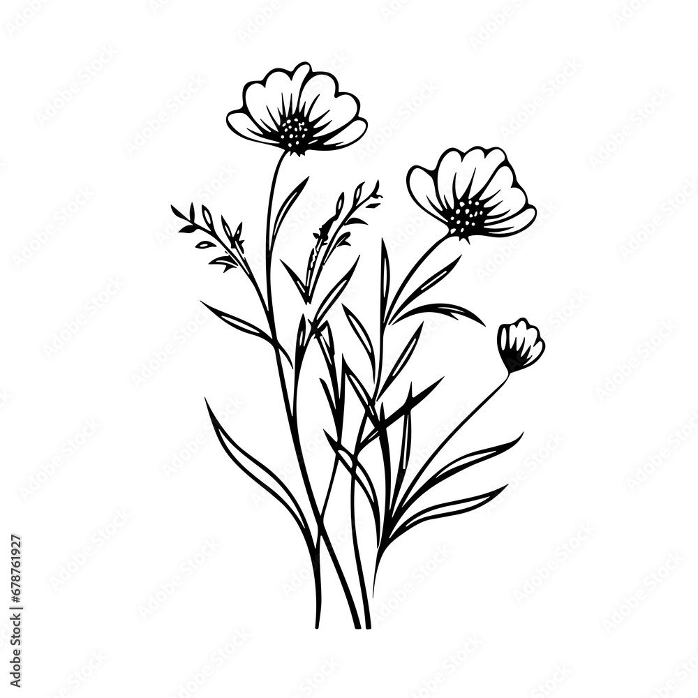 line drawing, line art png, line art prints, spring clipart, line art ...