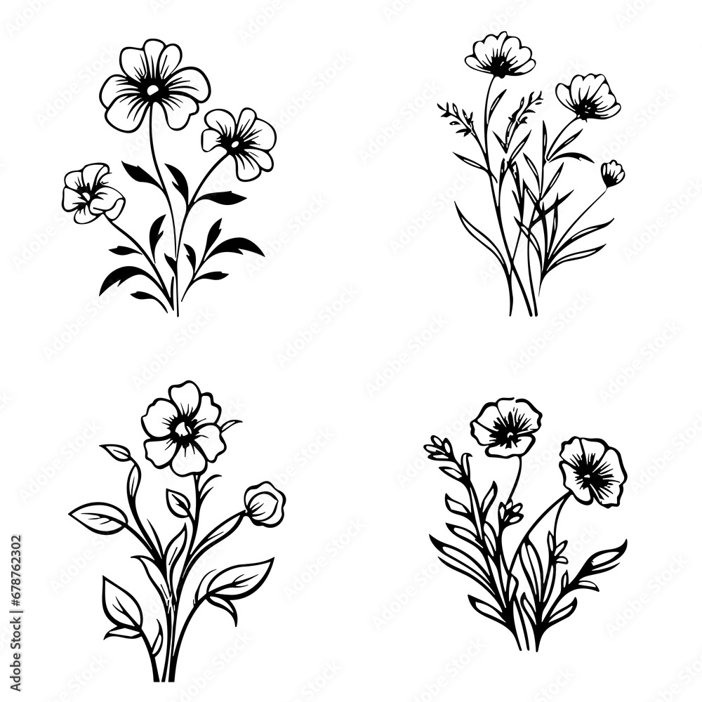 line drawing, line art png, line art prints, spring clipart, line art ...