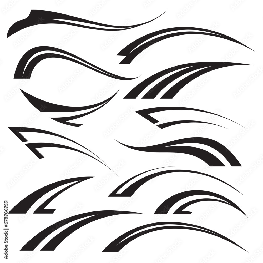 Collection of racing stripes vehicle wrap vinyl decal Stock Vector ...