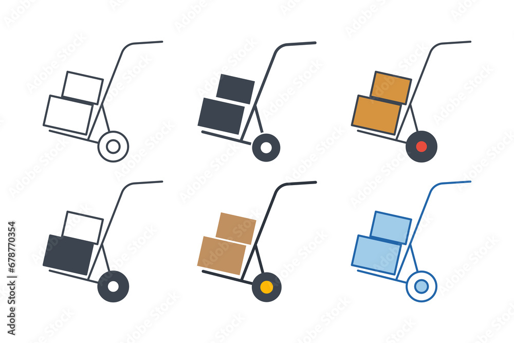 Trolley icon collection with different styles. Hand Truck icon symbol ...