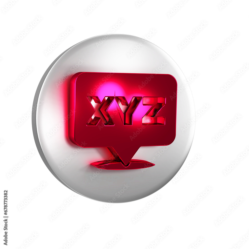 Red XYZ Coordinate system icon isolated on transparent background. XYZ ...