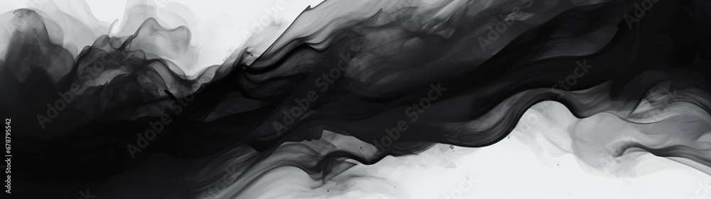 Super Ultrawide Ink Brush Strokes Texture Abstract Background Wallpaper ...