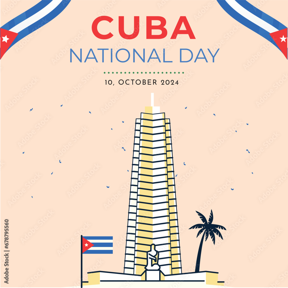 Cuba national day social media post template design. Havana celebration ...