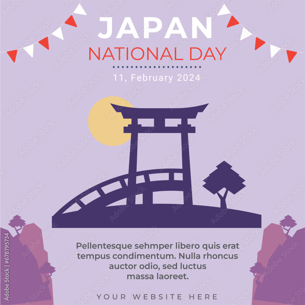 Japan Independence Day Social Media Post. Vector Illustration. suitable ...
