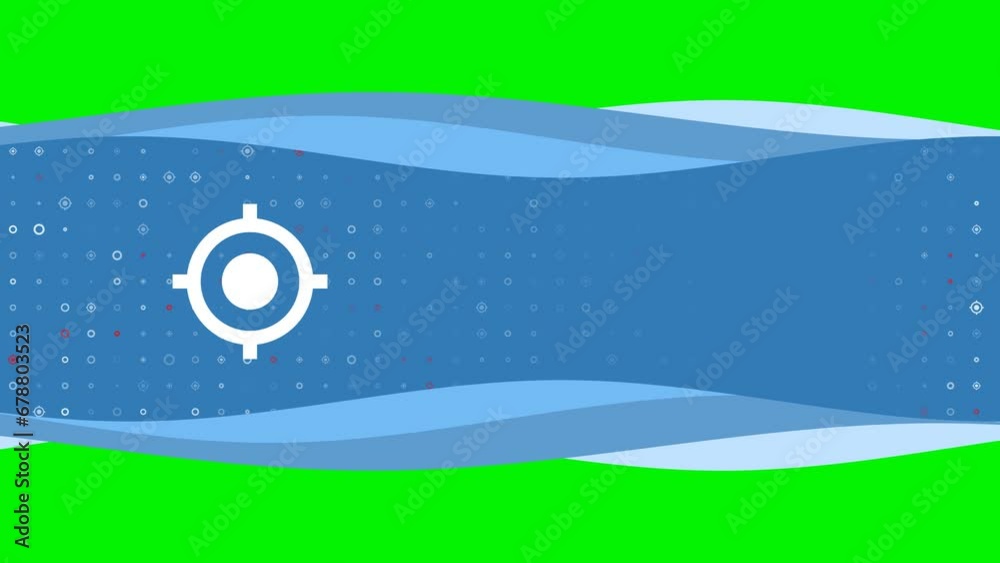Animation of blue banner waves movement with white crosshair symbol on ...