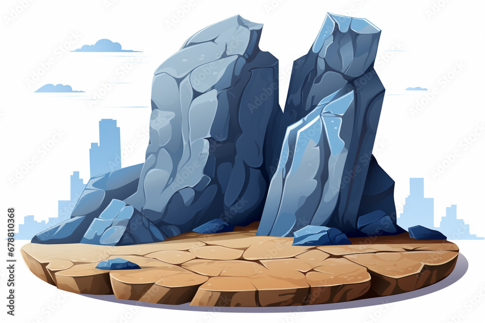 A graphic representation of a solid rock transforming into a stepping ...