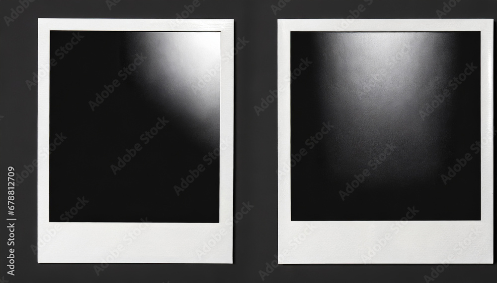 black polaroid border frame front and back Stock Photo | Adobe Stock
