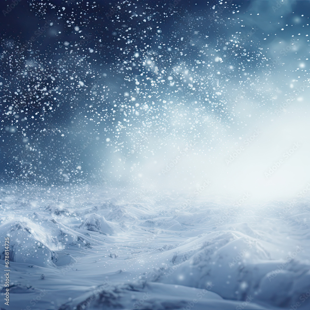 Beautiful ultrawide background image of light snowfall falling over of ...